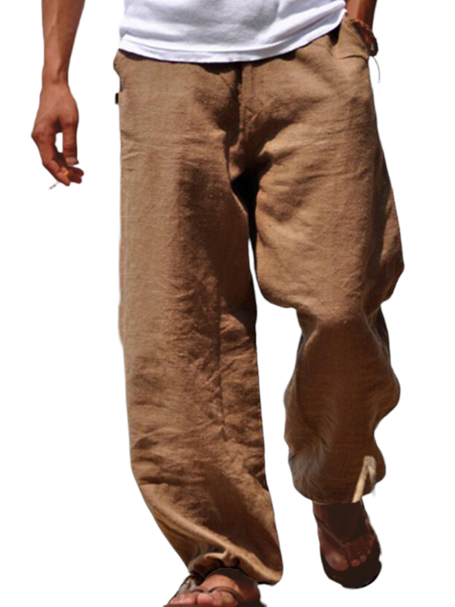 LilyLLL Mens Baggy Harem Pants Casual Elasticated Waist Yoga Hippy ...