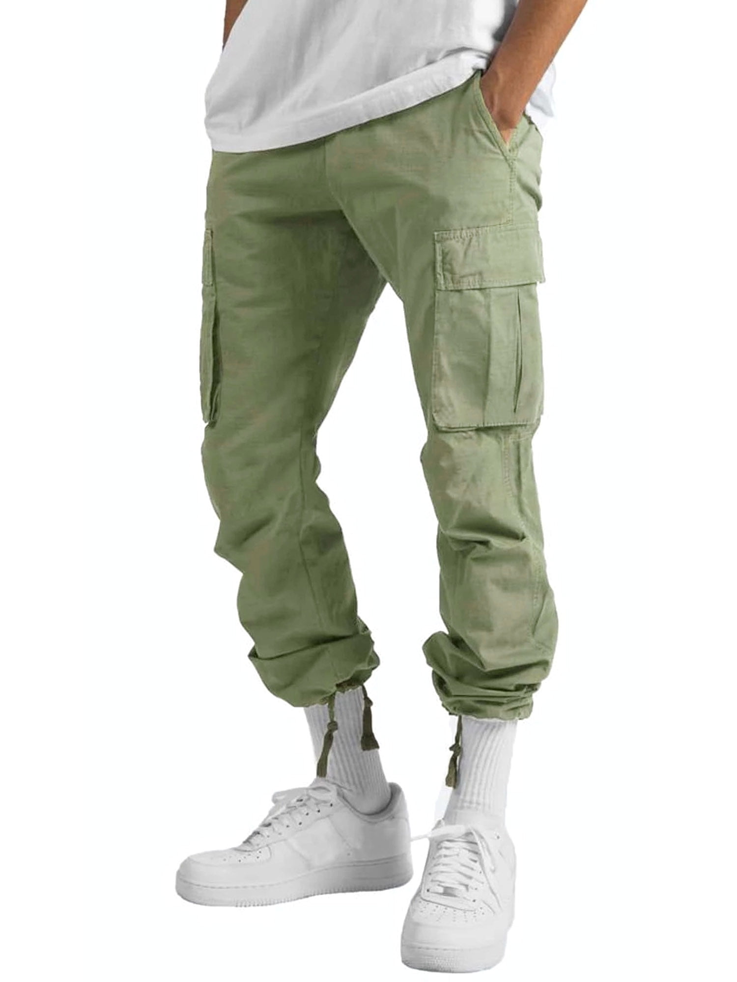 LilyLLL Mens Cambat Cargo Pants Joggers Casual Work Carpenter Trousers ...