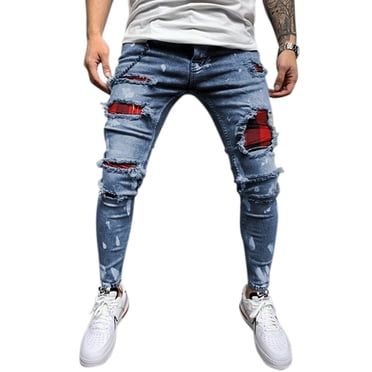 GFTD LA Men's Adrian Skinny Fit, Distress, Ripped, Stretch Jeans with ...