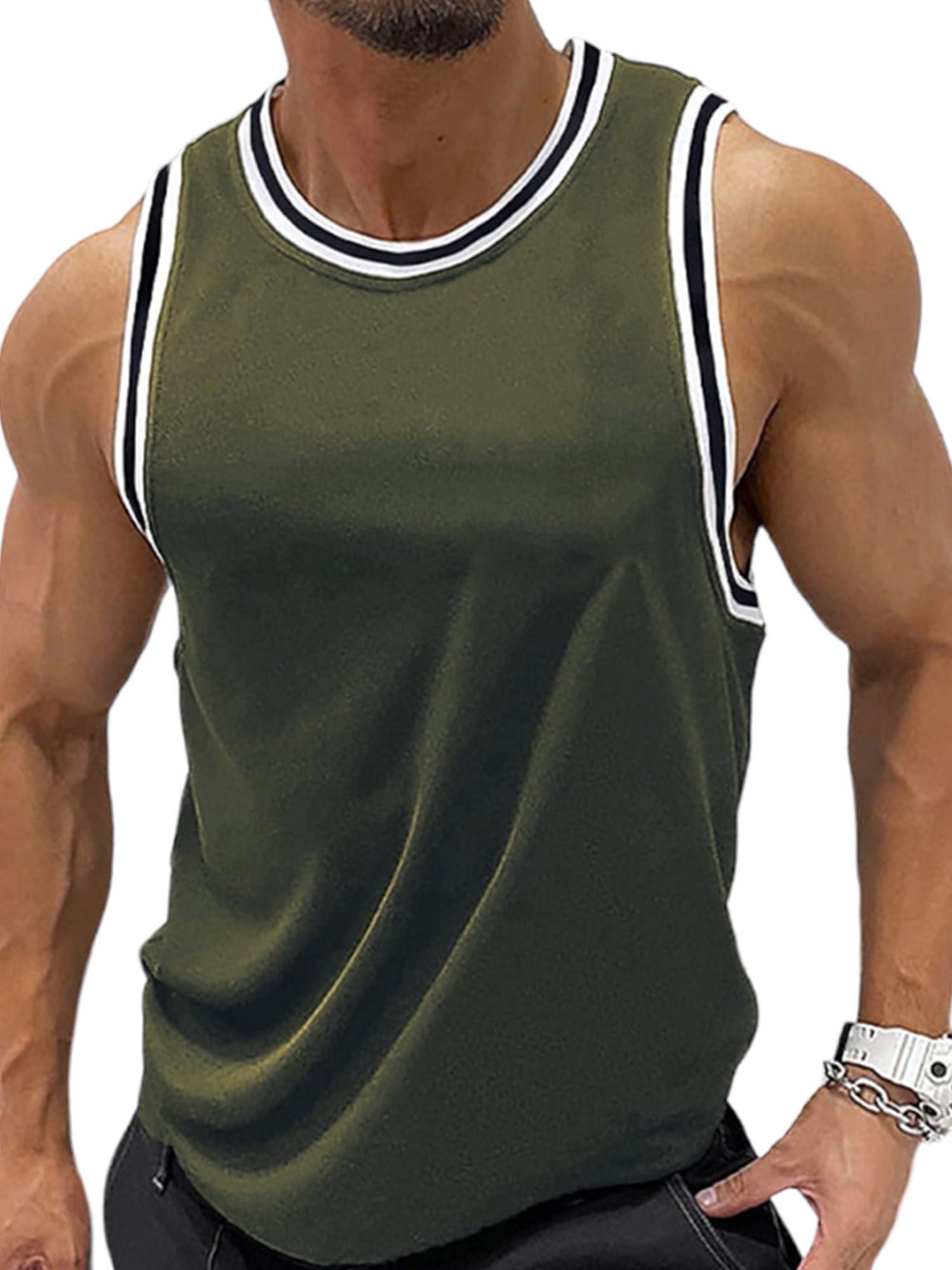 LilyLLL Mens Sleeveless Tank Tops Vest Bodybuilding Gym Fitness Muscle ...