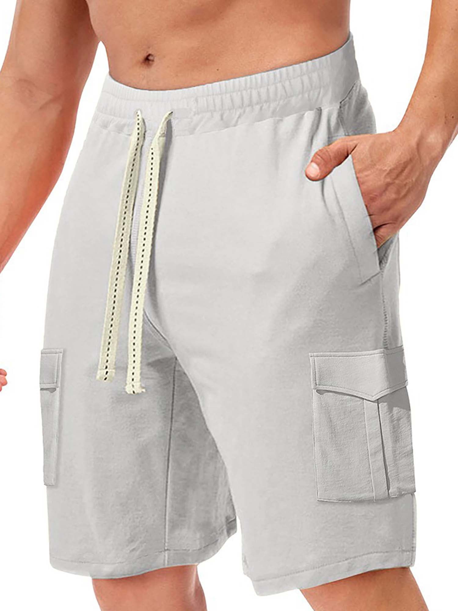 LilyLLL Mens Striaght Leg Drawstring Elastic Waist Relaxed Fit Pocket ...