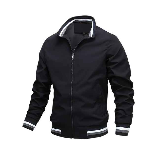 LilyLLL Mens Zip Up Jacket Combat Outdoor Work Cargo Pilot Flight ...