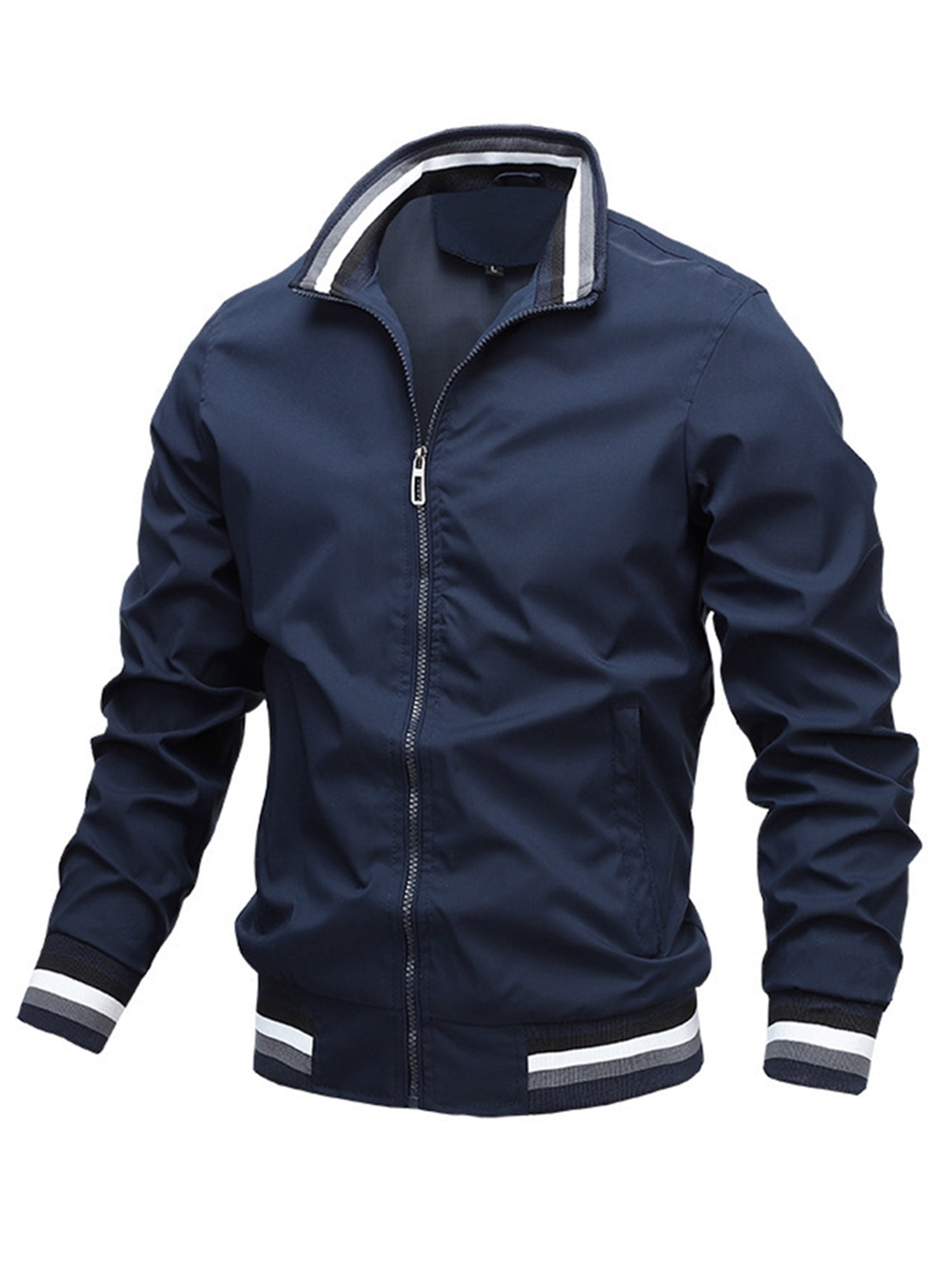 LilyLLL Mens Zip Up Jacket Combat Outdoor Work Cargo Pilot Flight ...