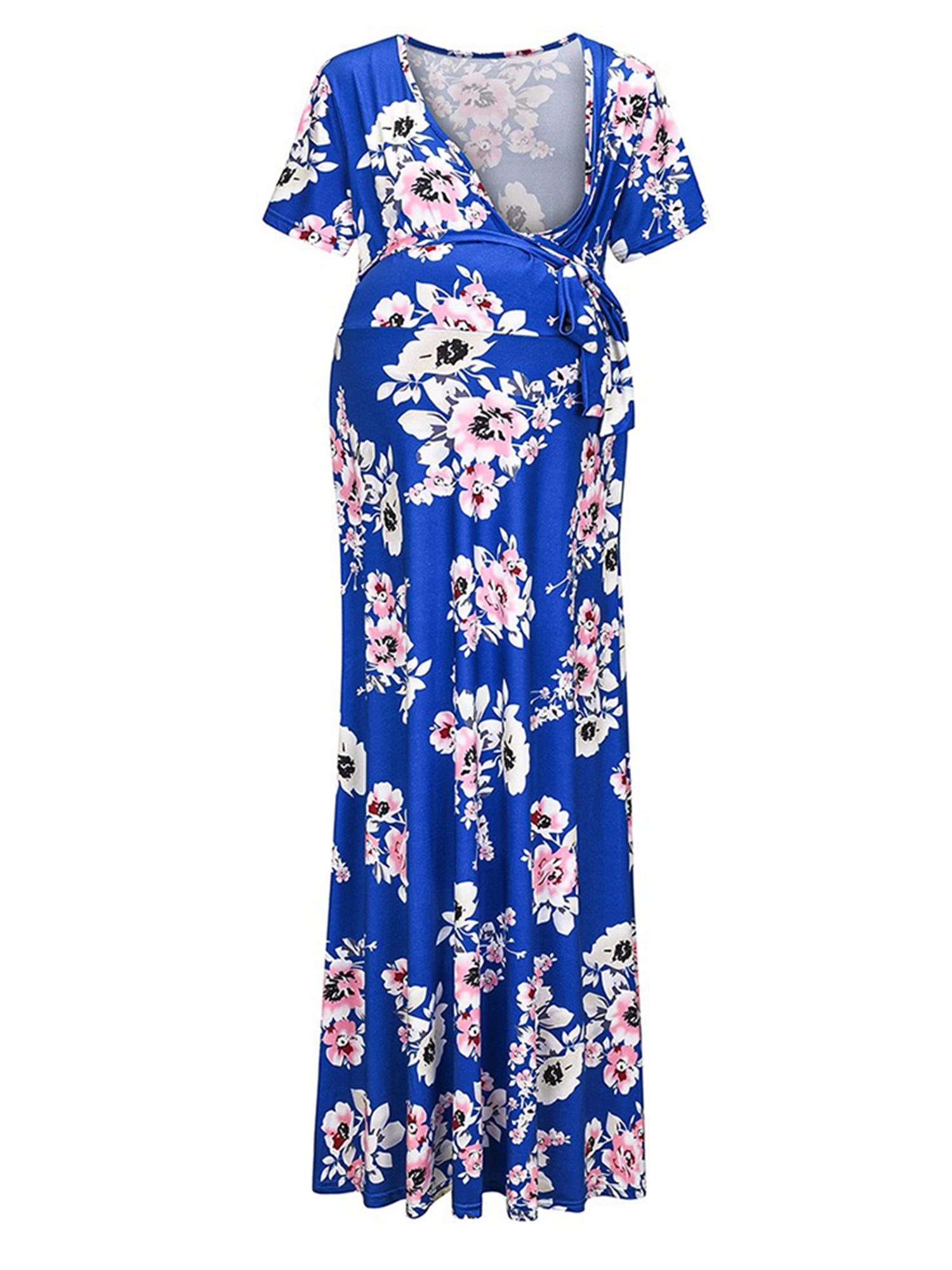 LilyLLL Pregnant Womens Summer Sundress Floral Print Maternity ...