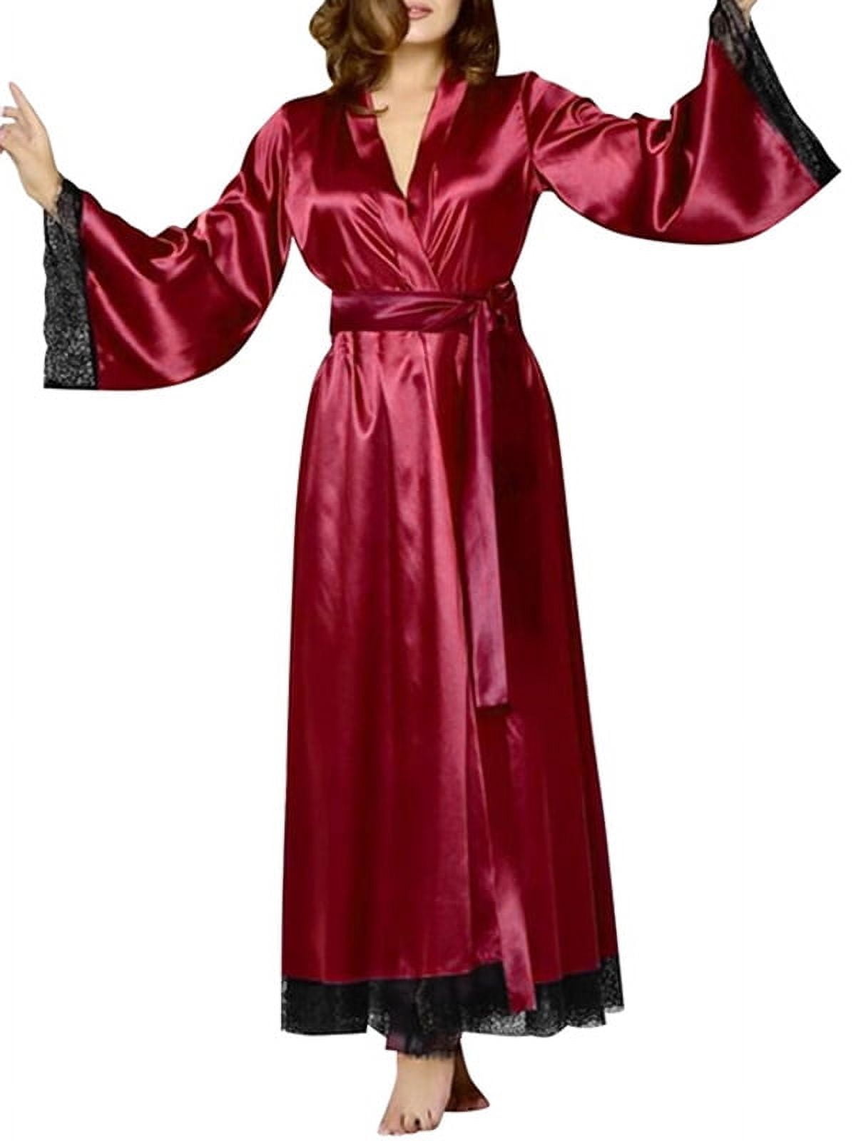 LilyLLL Women Satin Silk Nightie Dress Bridal Sleepwear Gown Bathing ...