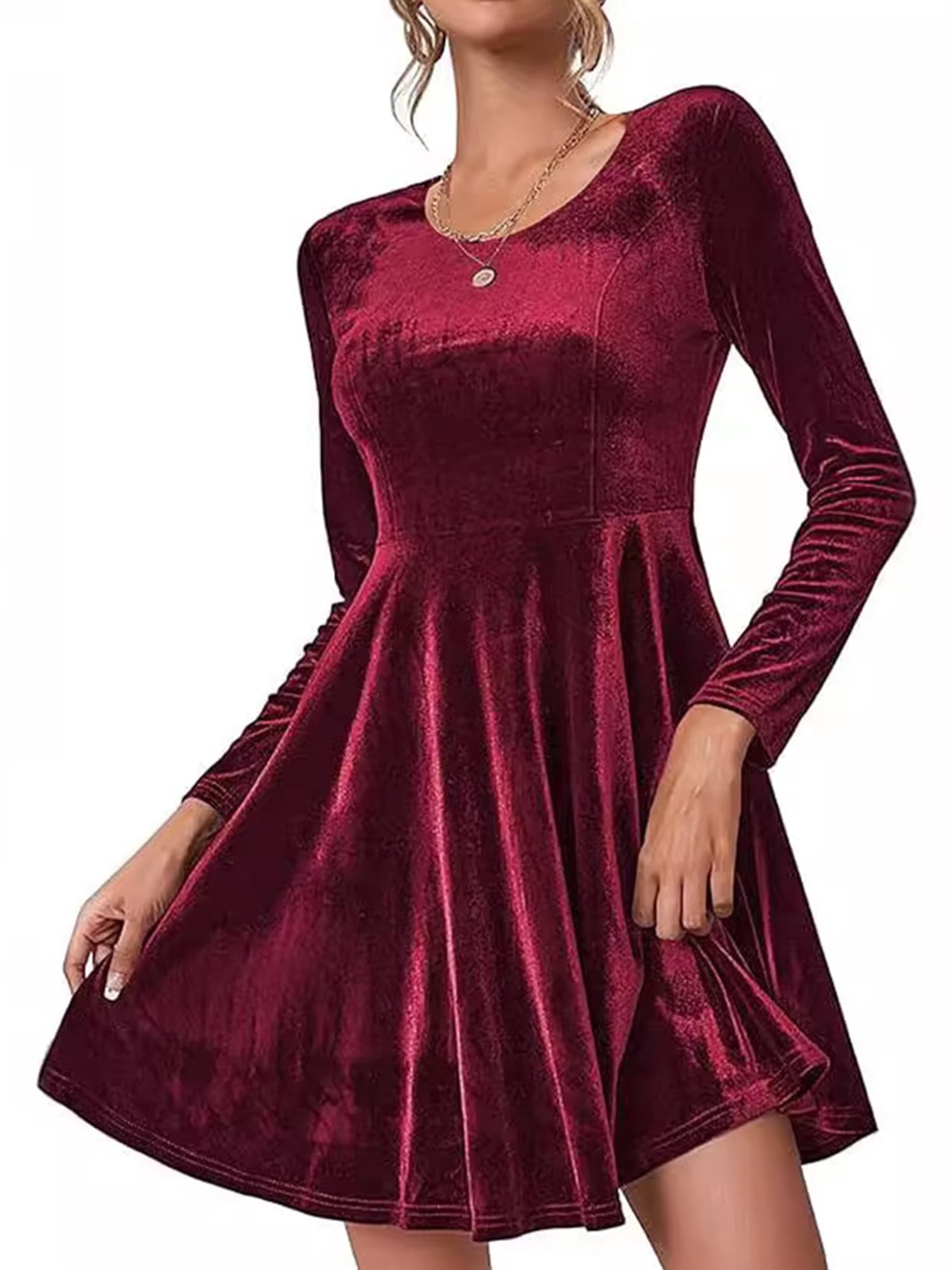 LilyLLL Womens Shinny Velvet Mini Dress Evening Party Christmas Fancy ...