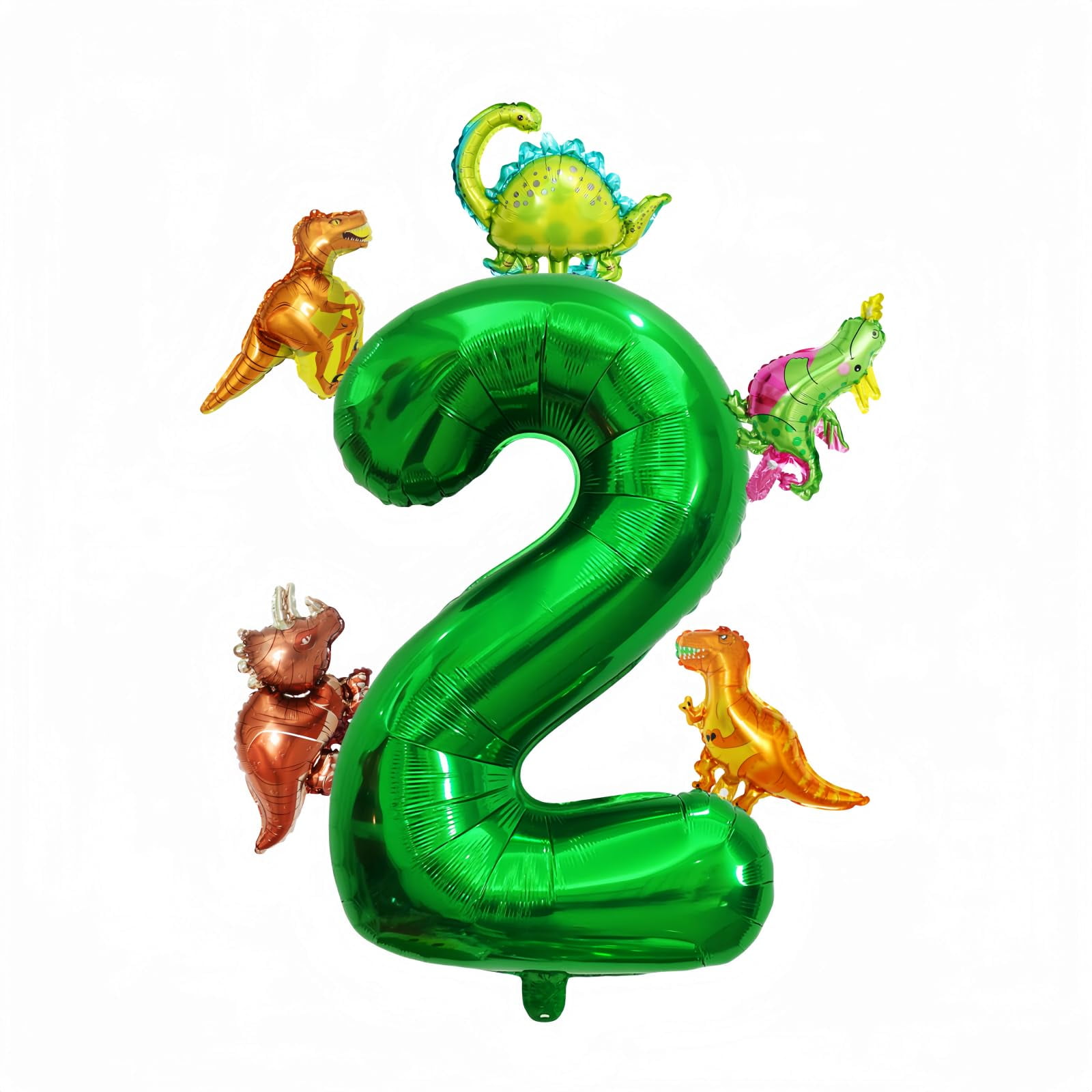 LilyZheng Large Dinosaur Balloon Number 2, AFN140 Inch Dark Green Foil ...