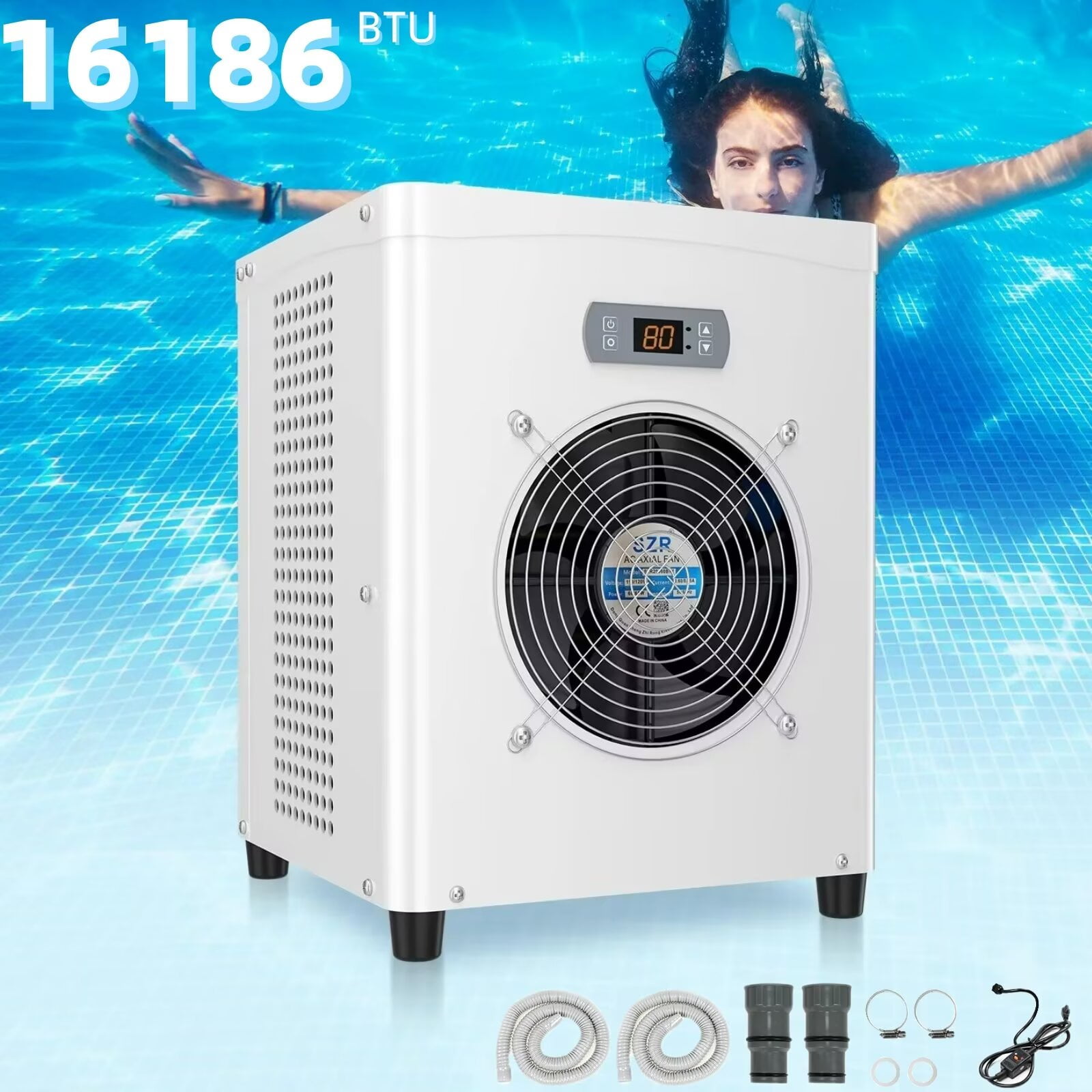 Lilypelle 16186 BTU Electric Pool Heater, Efficient Heat Pump for Small ...