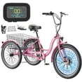 Lilypelle 24" 26" 3 Wheel Electric Tricycle for Adults, 350W 36V 7 Speeds Motorized Electric ...
