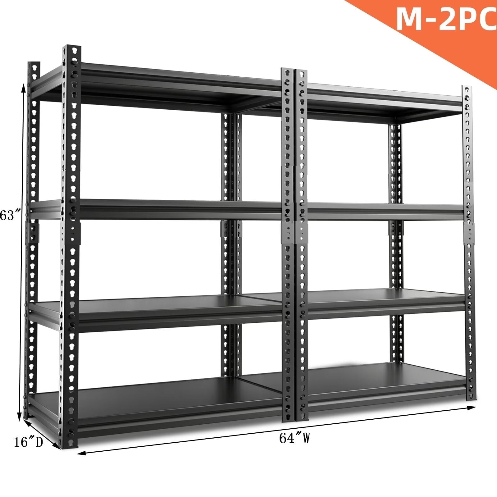 Lilypelle 4-Tier Heavy Duty Adjustable Metal Storage Shelves, 3200lbs ...