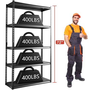 Costway 1 PC 71'' Heavy Duty Storage Shelf Steel Metal Garage Rack 5 ...