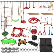 JumpTastic 50ft Ninja Warrior Obstacle Course Kit: Monkey Bars, Swing ...