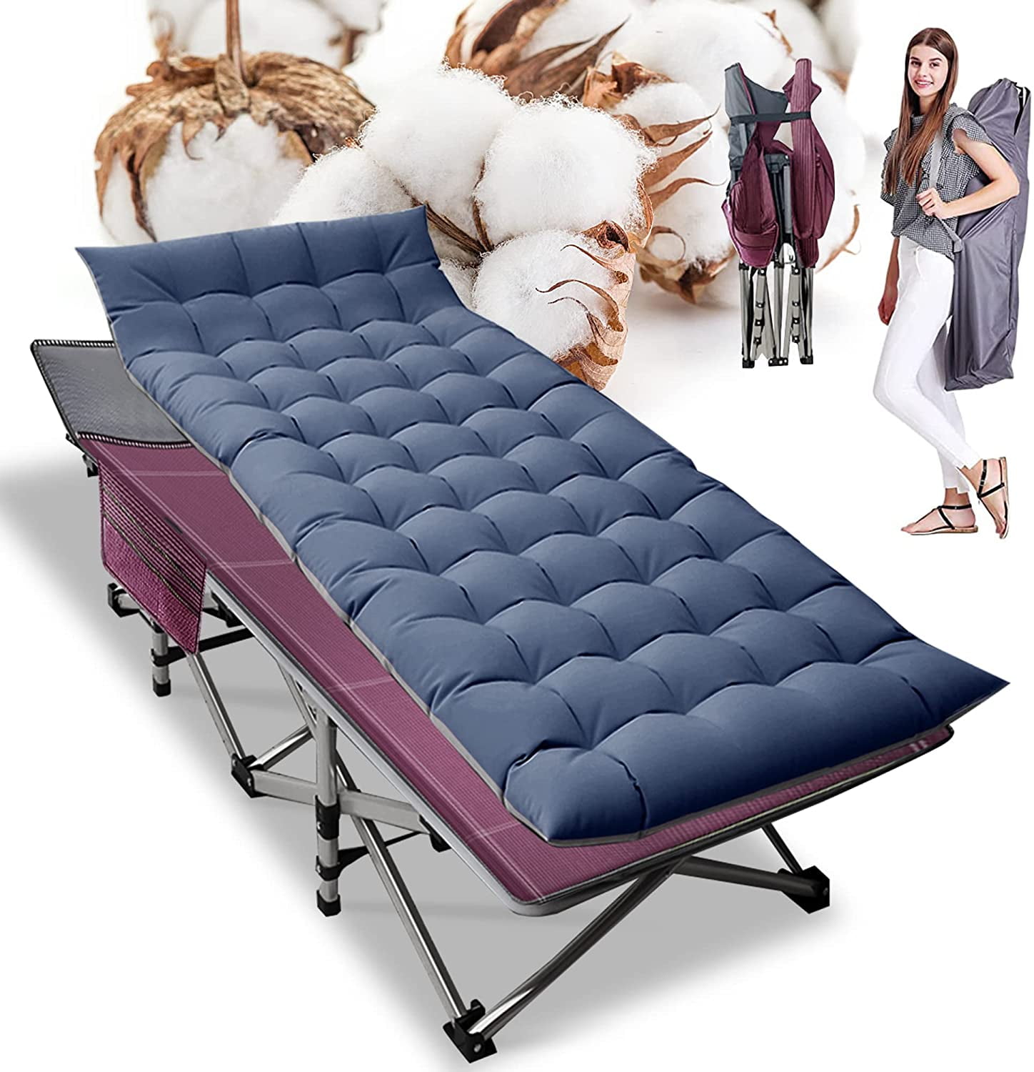 Lilypelle 75 Portable Folding Bed For Adults Rollaway Guest Bed