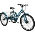 Lilypelle Adult Mountain Tricycle 24/26 Inch, 7 Speed, Fat Tire Tri-Wheeler with Large Basket ...