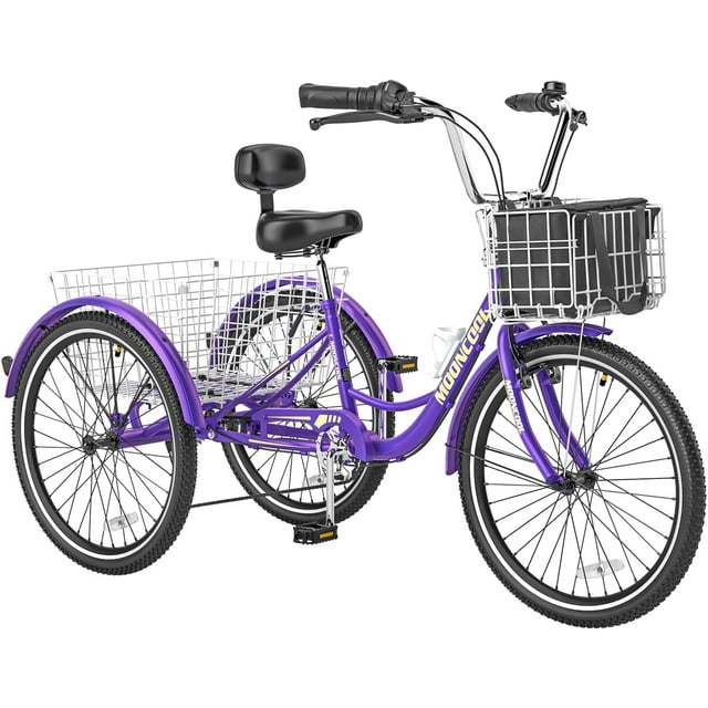 Lilypelle Adult Tricycles 24Inch 7 Speed Tri-Wheeler with Low-Step ...