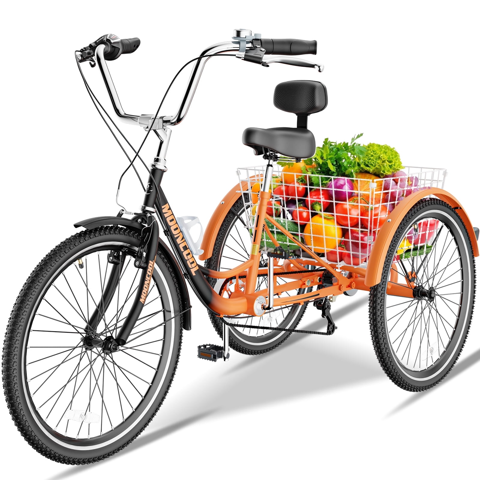 Lilypelle 7-Speed Adult Tricycle with 20/24/26-Inch Wheels & Large ...