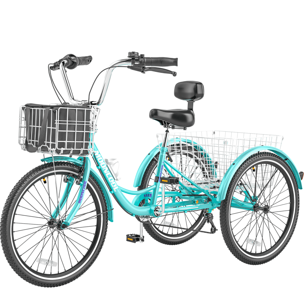 Lilypelle Adult Tricycles 7 Speed 24 Inch Three Wheel Bike Cruiser Trike with Low-Step Through ...