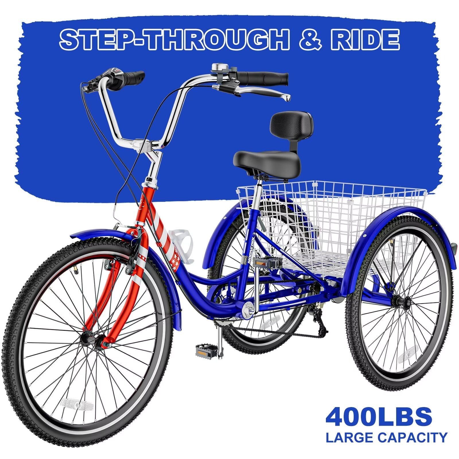 Lilypelle Adult Tricycles 7 Speed 26 inch Three Wheel Bike Cruiser ...