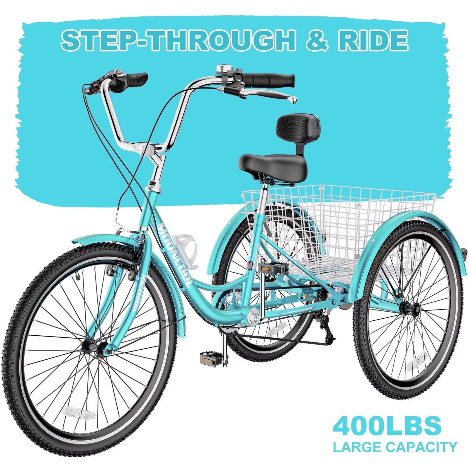 Lilypelle Adult Tricycles 7 Speed 26 inch Three Wheel Bike Cruiser ...
