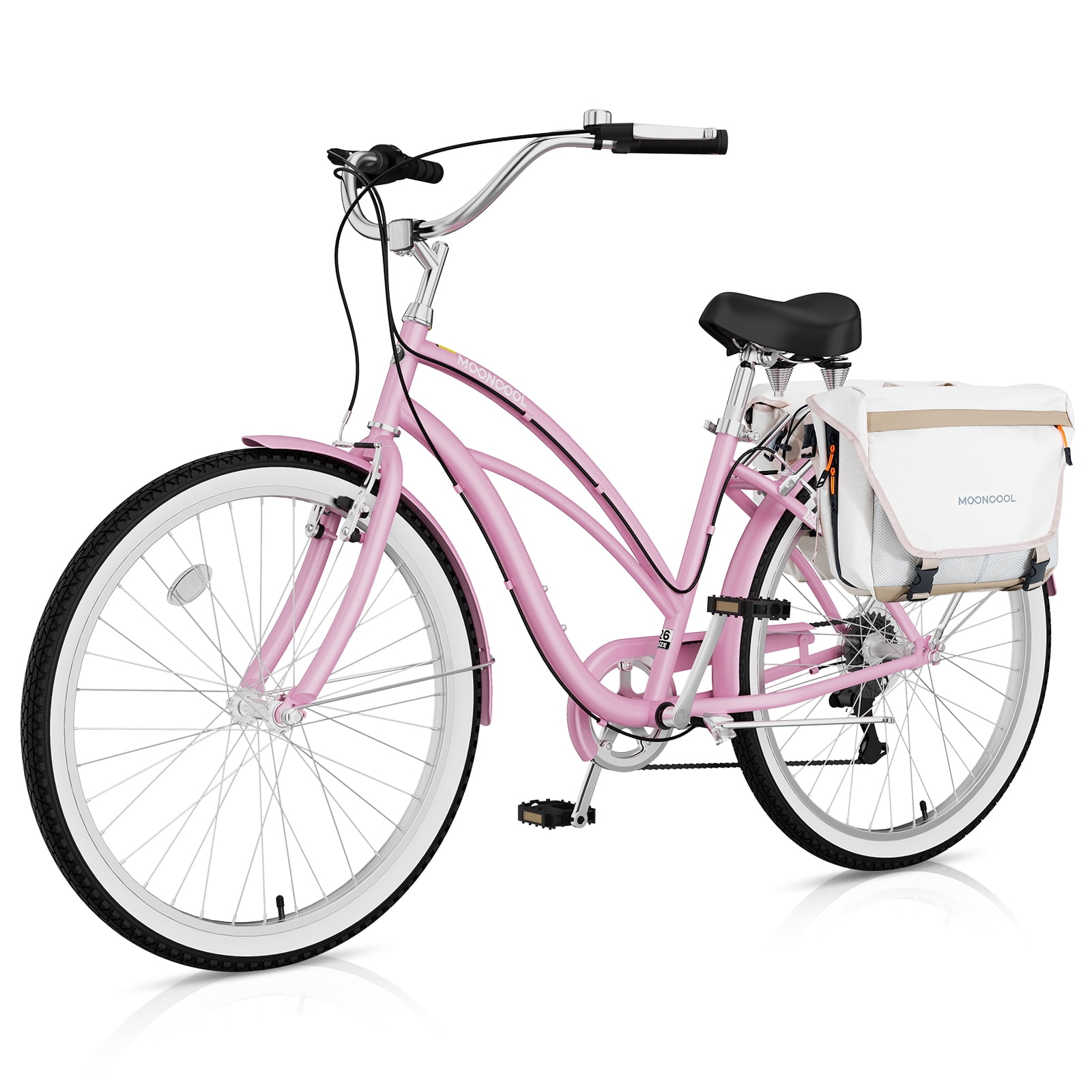 Lilypelle Adults Beach Cruiser Bicycle, 24" 26" Wheel 7 Speed Bike Fits ...