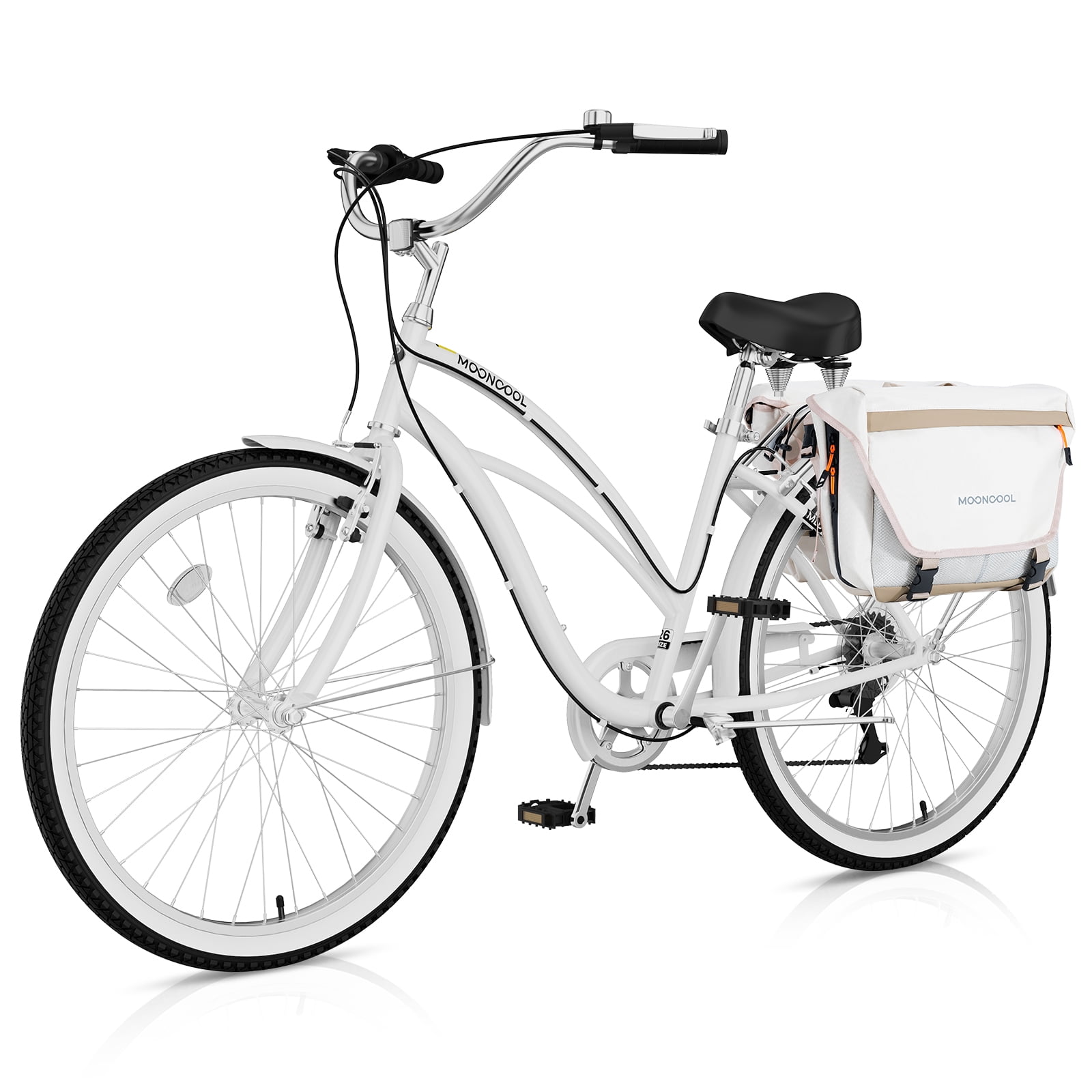 Lilypelle Adults Beach Cruiser Bicycle, 24" 26" Wheel 7 Speed Bike Fits ...