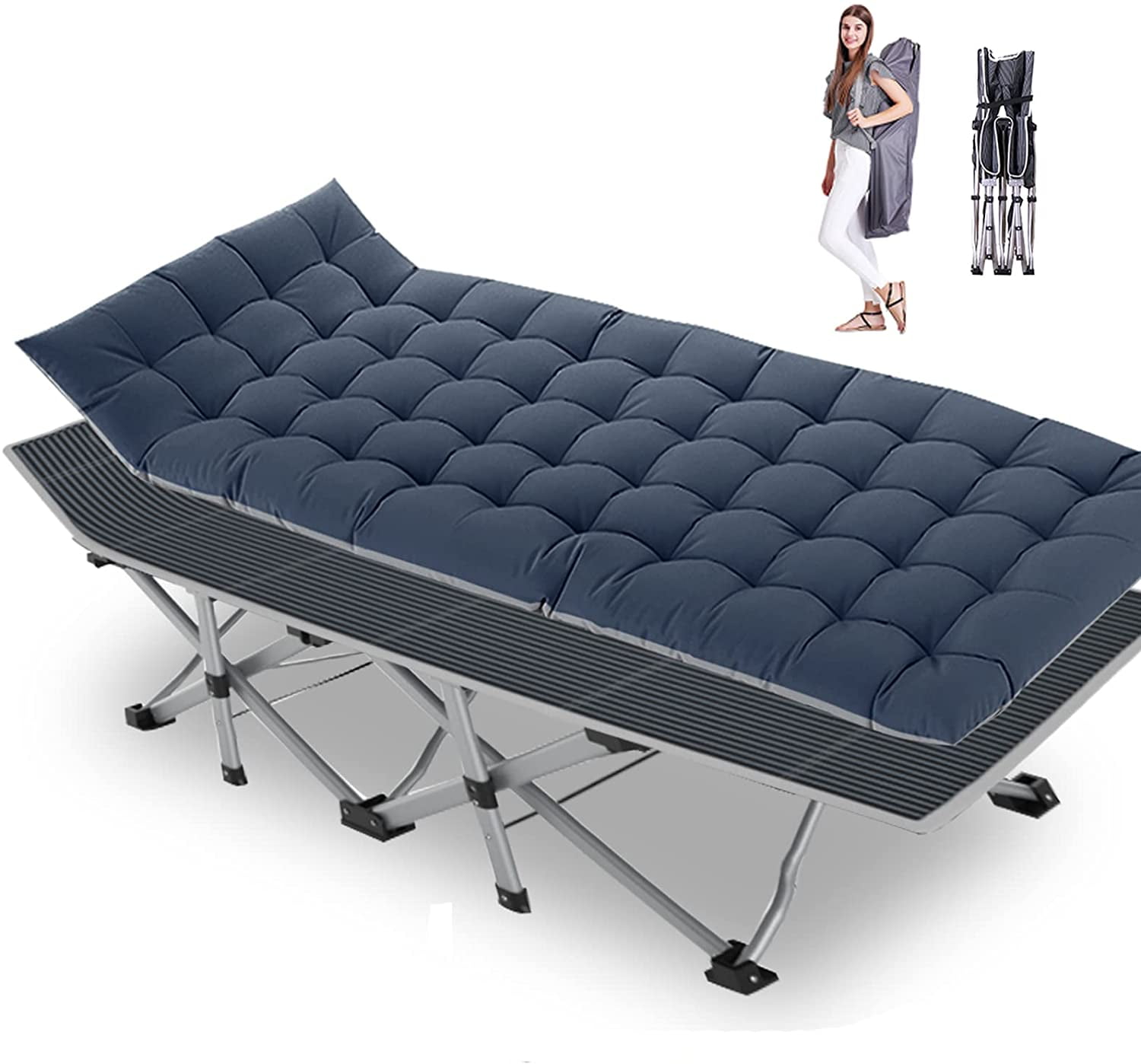 Lilypelle Cot for Adult 75 inch Folding Camping Cot Portable Fold Up ...