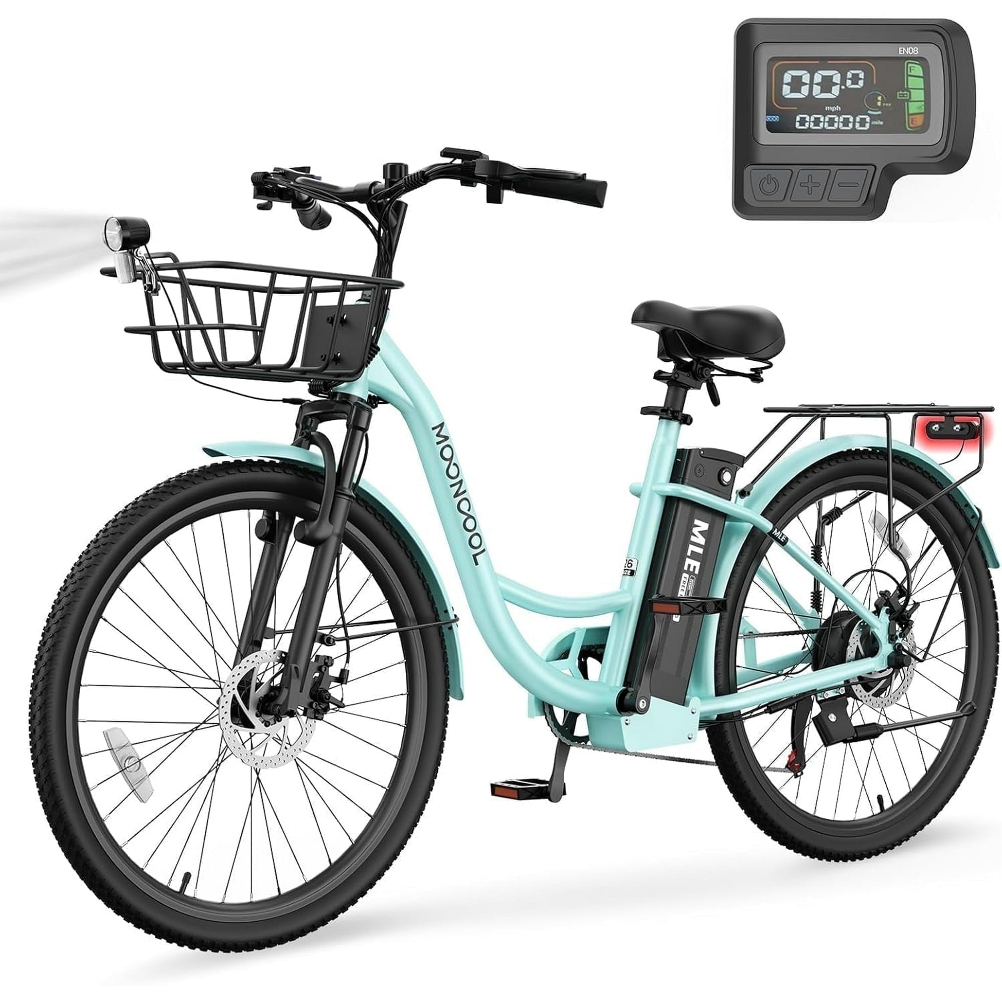 Lilypelle Electric Bike for Unisex Adults,24/26" 7-Speed Step Thru ...