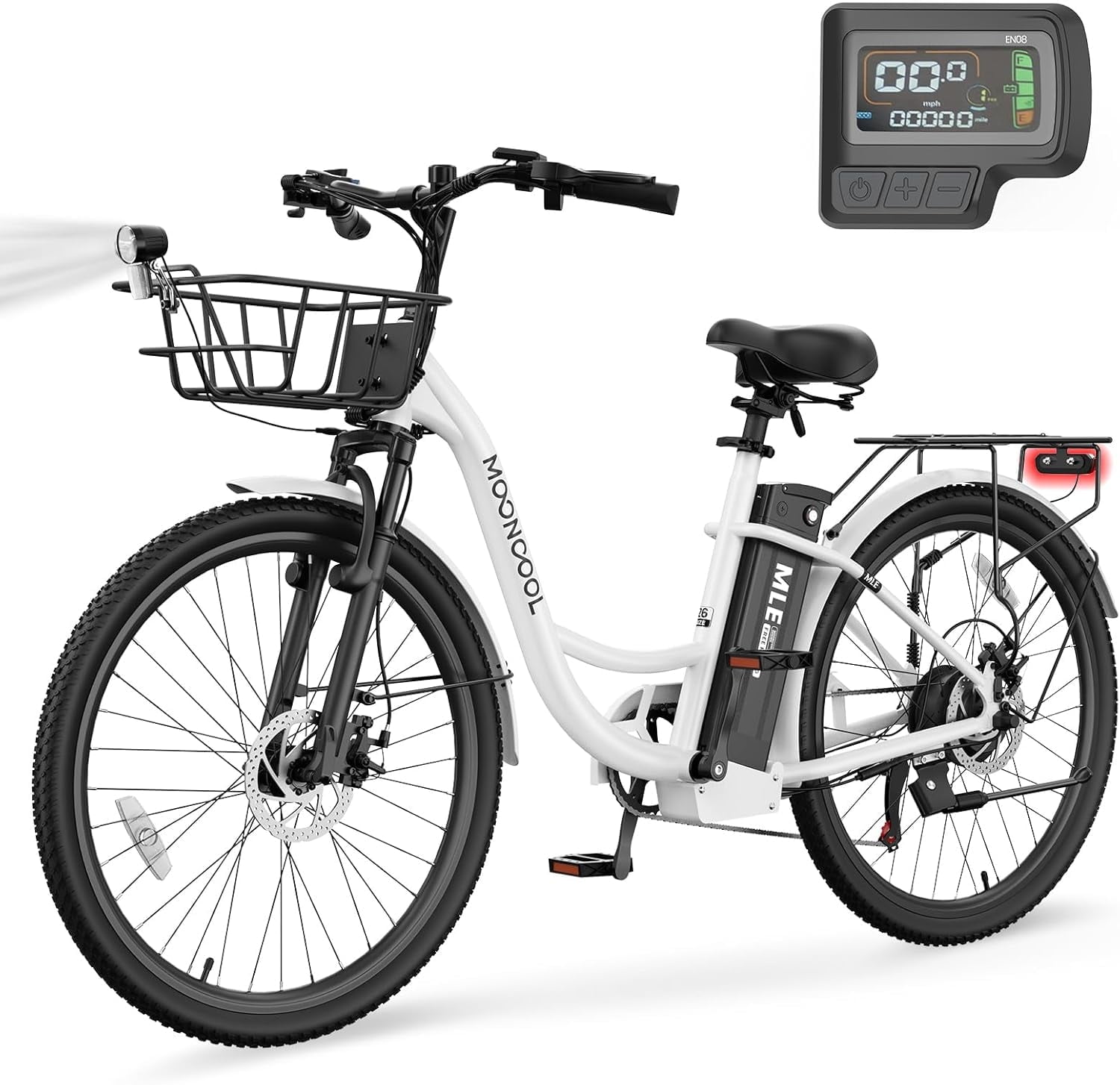 Lilypelle Electric Bike for Unisex Adults,24/26" 7-Speed Step Thru ...
