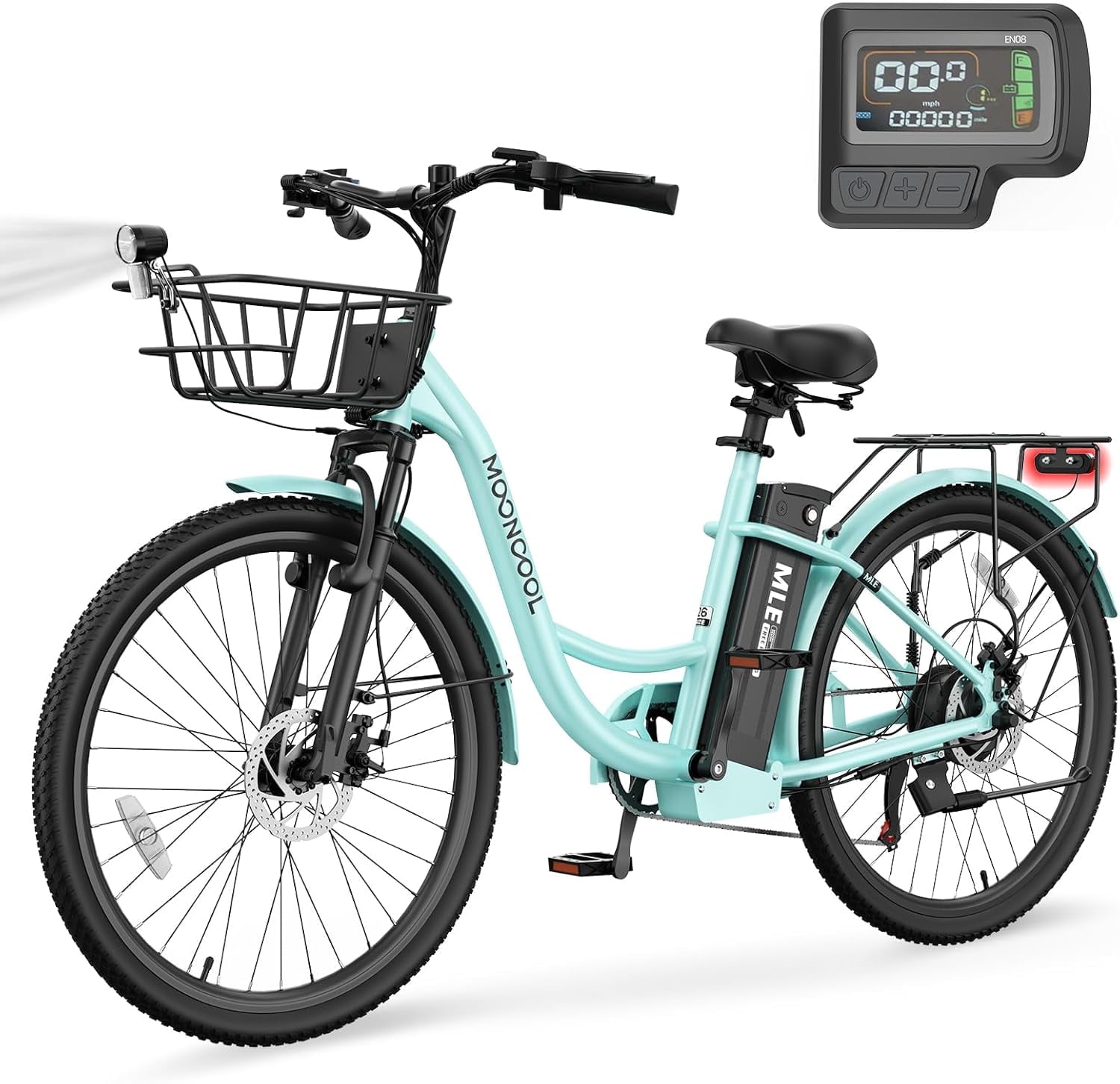 Lilypelle Electric Bike for Unisex Adults,24/26" 7-Speed Step Thru Electric Bicycle ,36V,20MPH ...