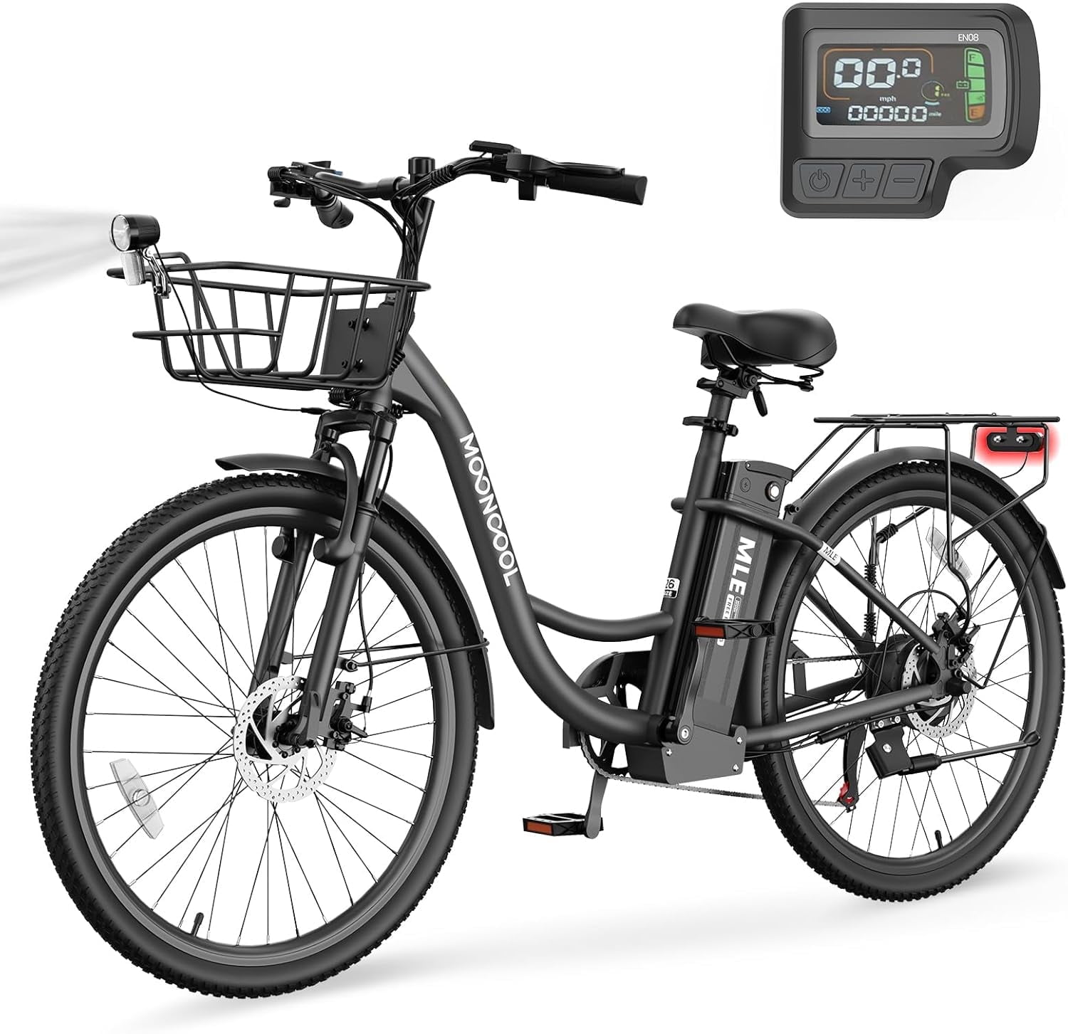 Lilypelle Electric Bike for Unisex Adults,24/26" 7-Speed Step Thru ...