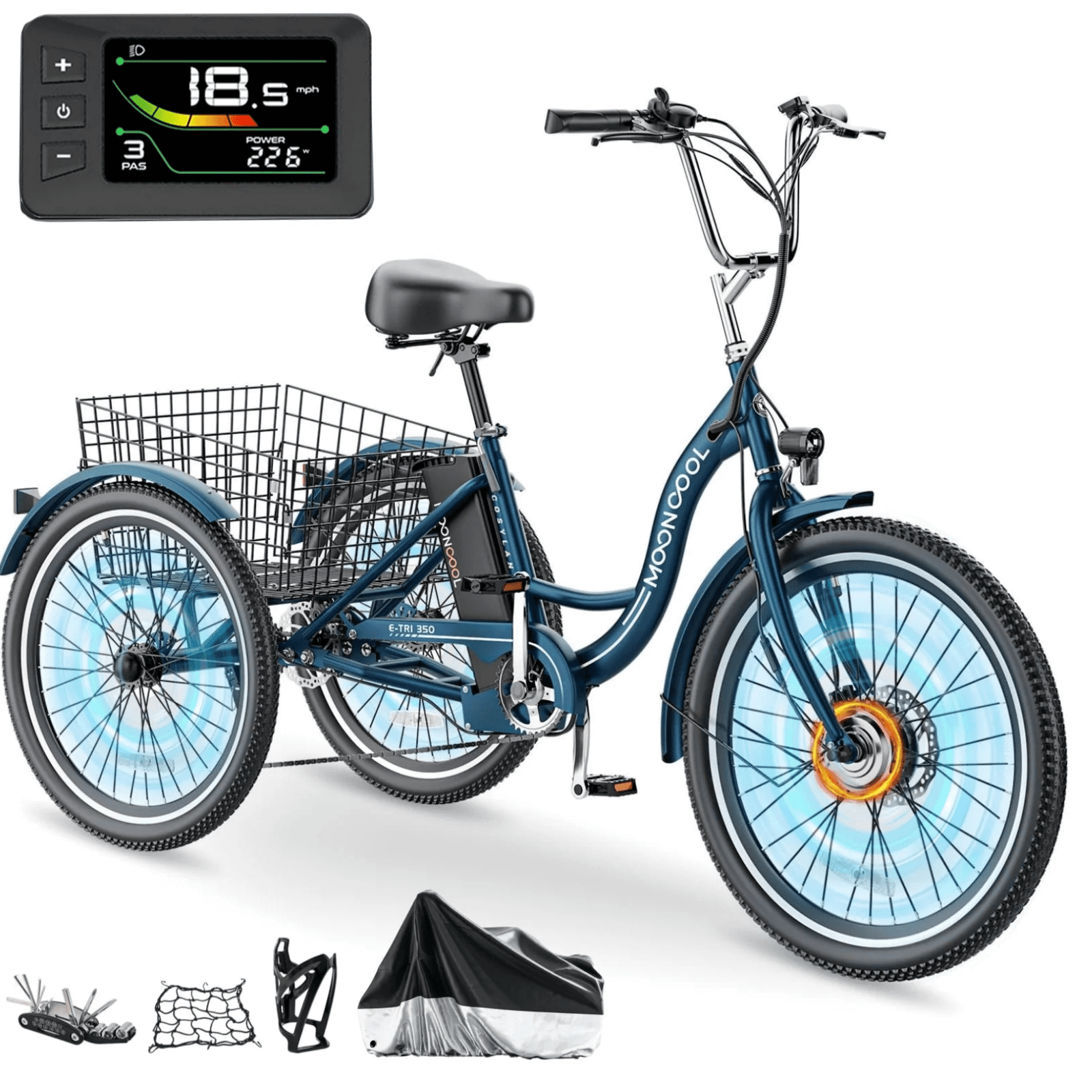 Lilypelle Electric Tricycle for Adults, 350W Electric Trike 7 Speed ...