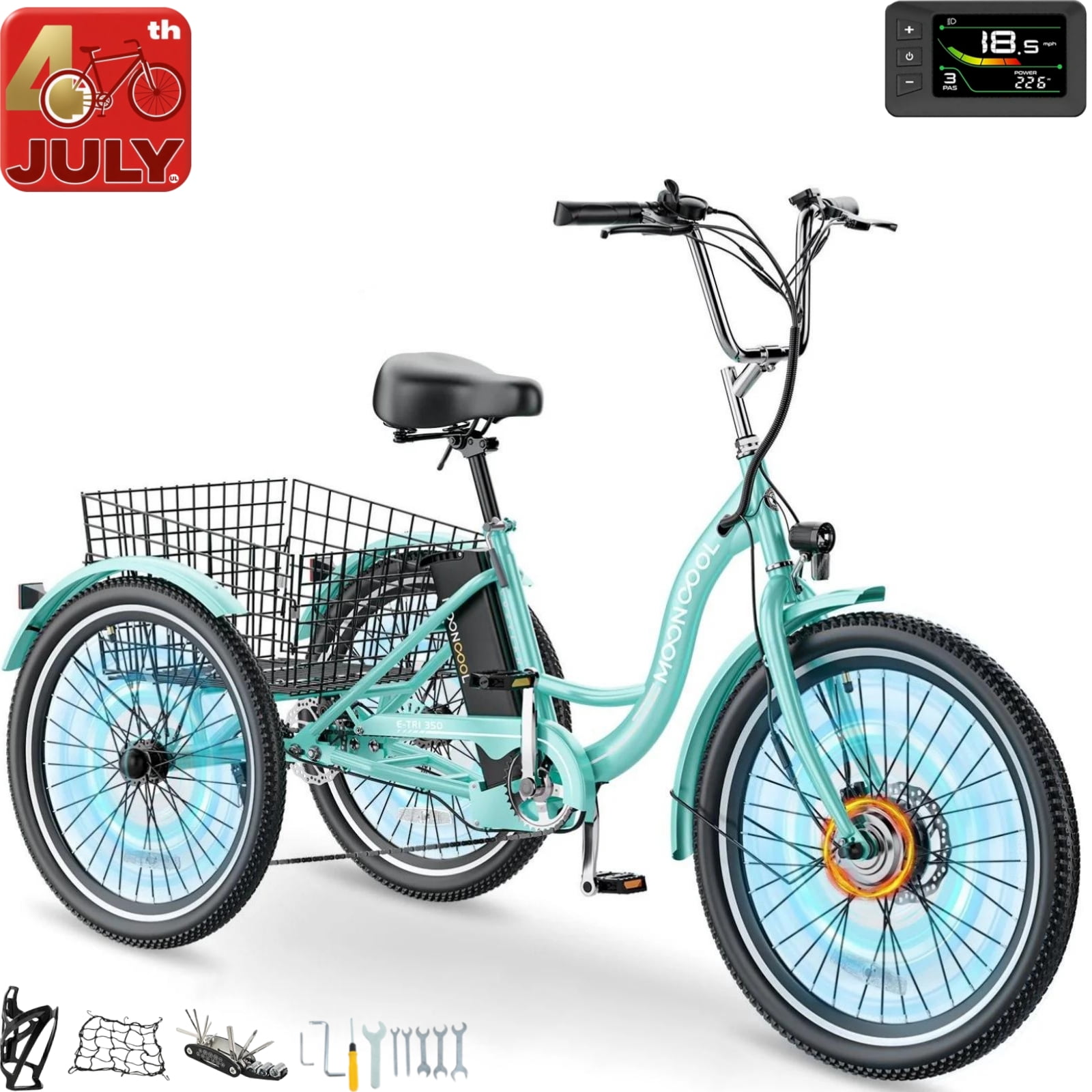Lilypelle Electric Tricycle for Adults, 350W Electric Trike 7 Speed ...