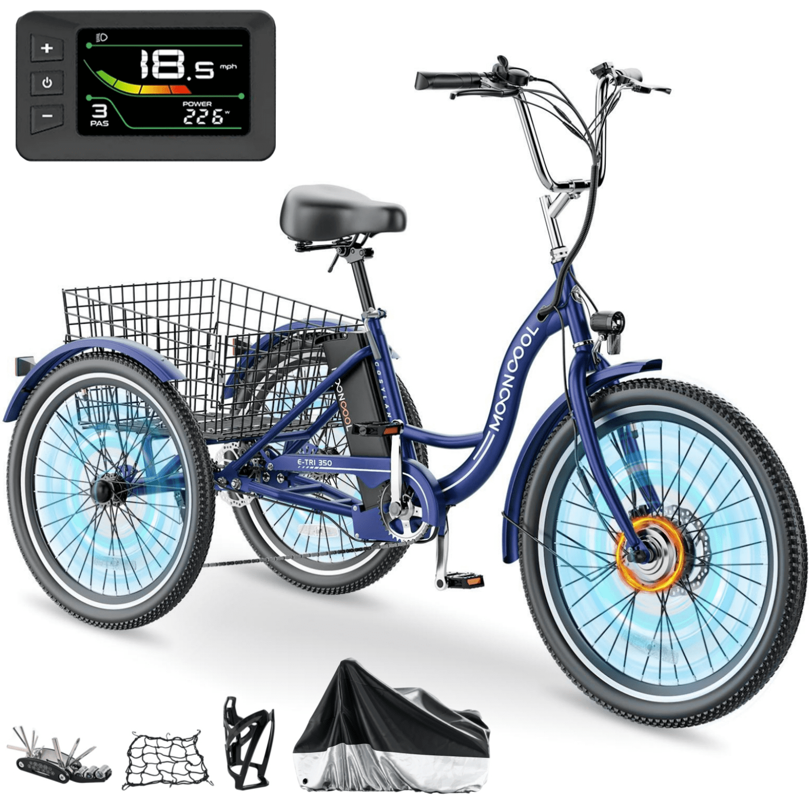 Lilypelle Electric Tricycle for Adults, 350W Electric Trike 7 Speed ...
