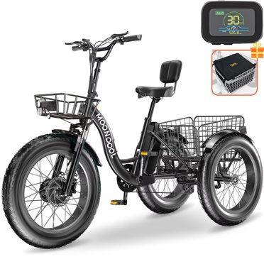 "Lilypelle 26"" 3 Wheel Electric Bike for Seniors, 350W 36V 14.5Ah 7 Speeds with Large Basket ...