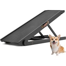 Lilypelle Foldable Pet Ramp,Adjustable Wood Dog Ramp with 5 Adjustable ...