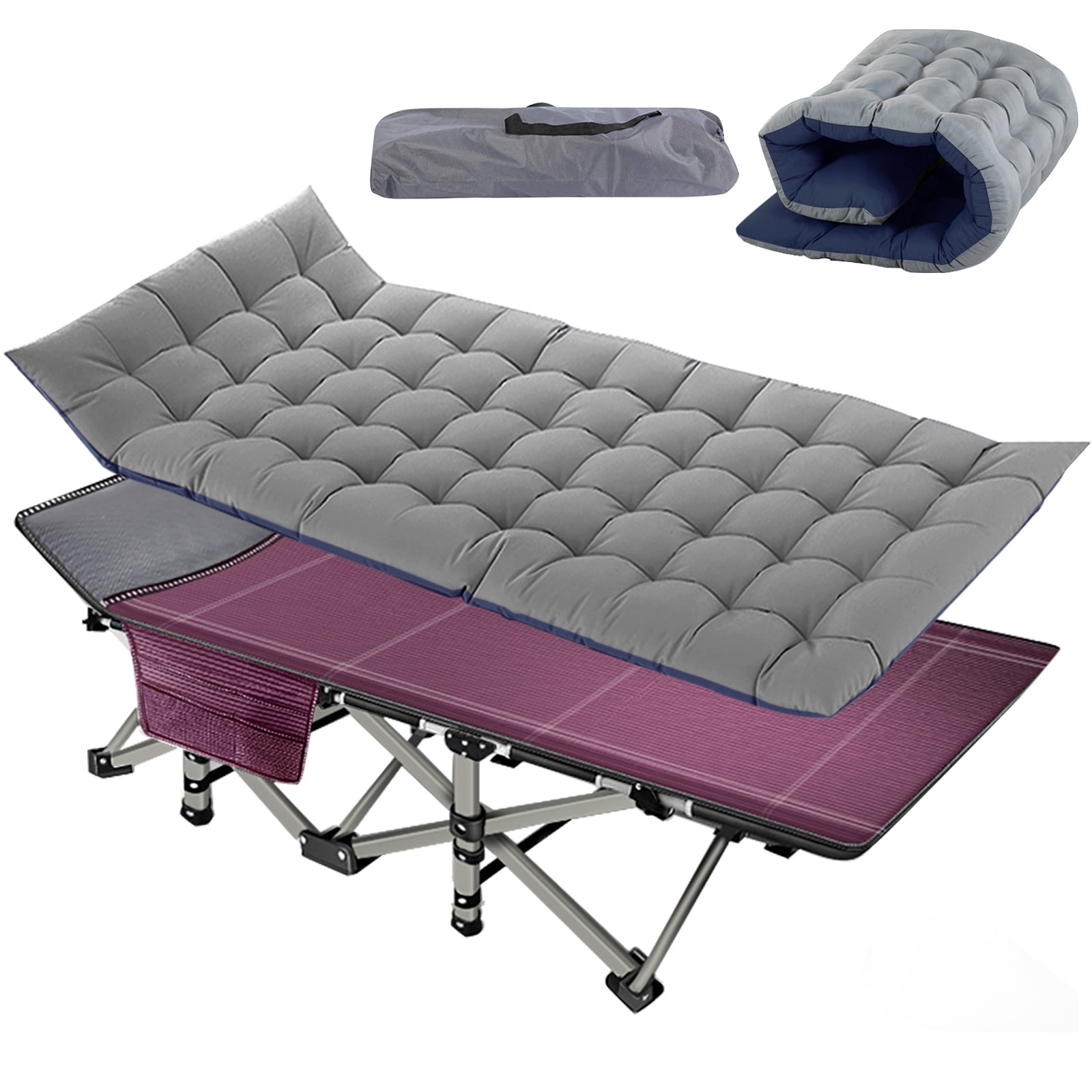 Lilypelle Folding Camping Cots for Adults 600lbs, Double Layer Oxford ...