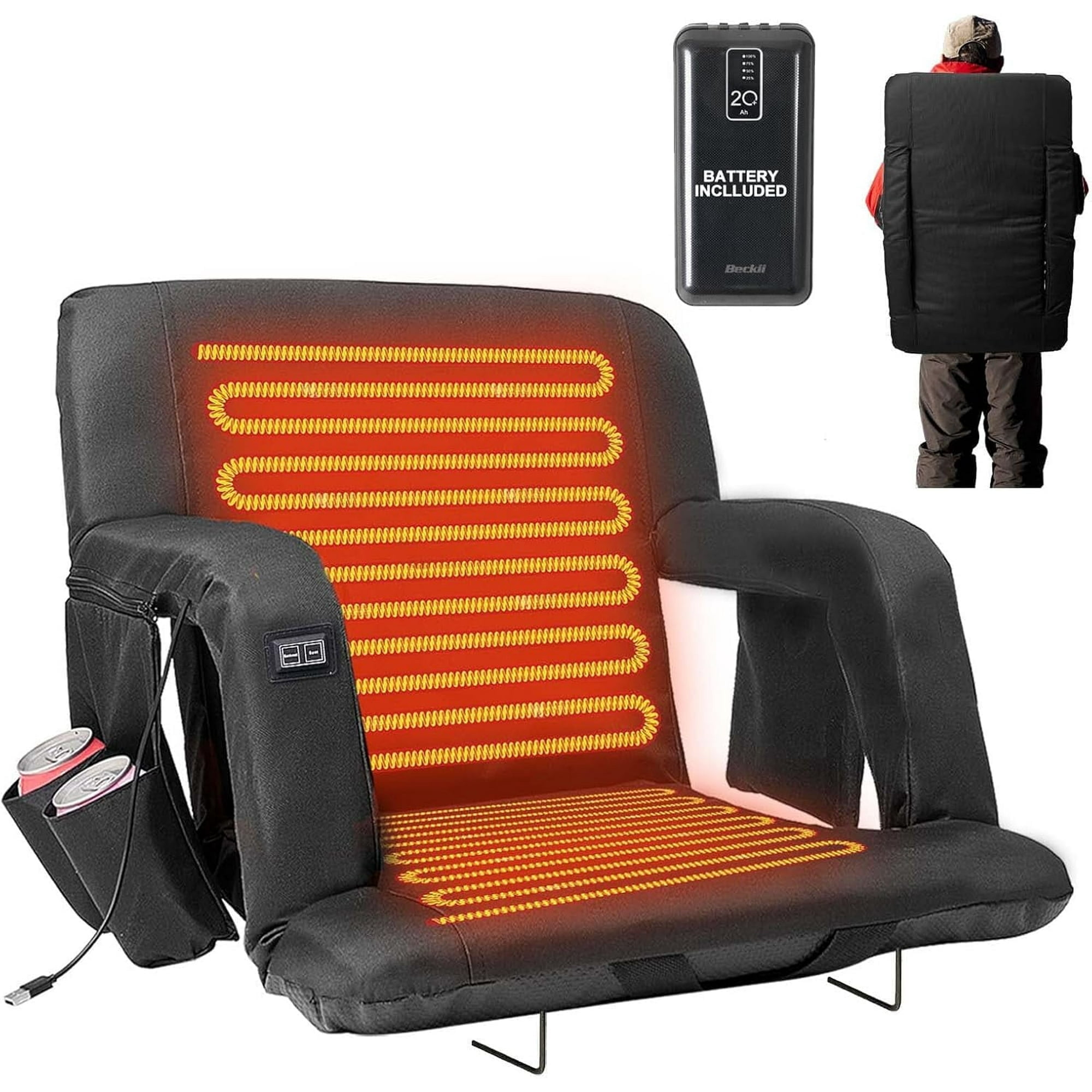 Lilypelle Heated Stadium Seats for Bleachers with Back Support ...