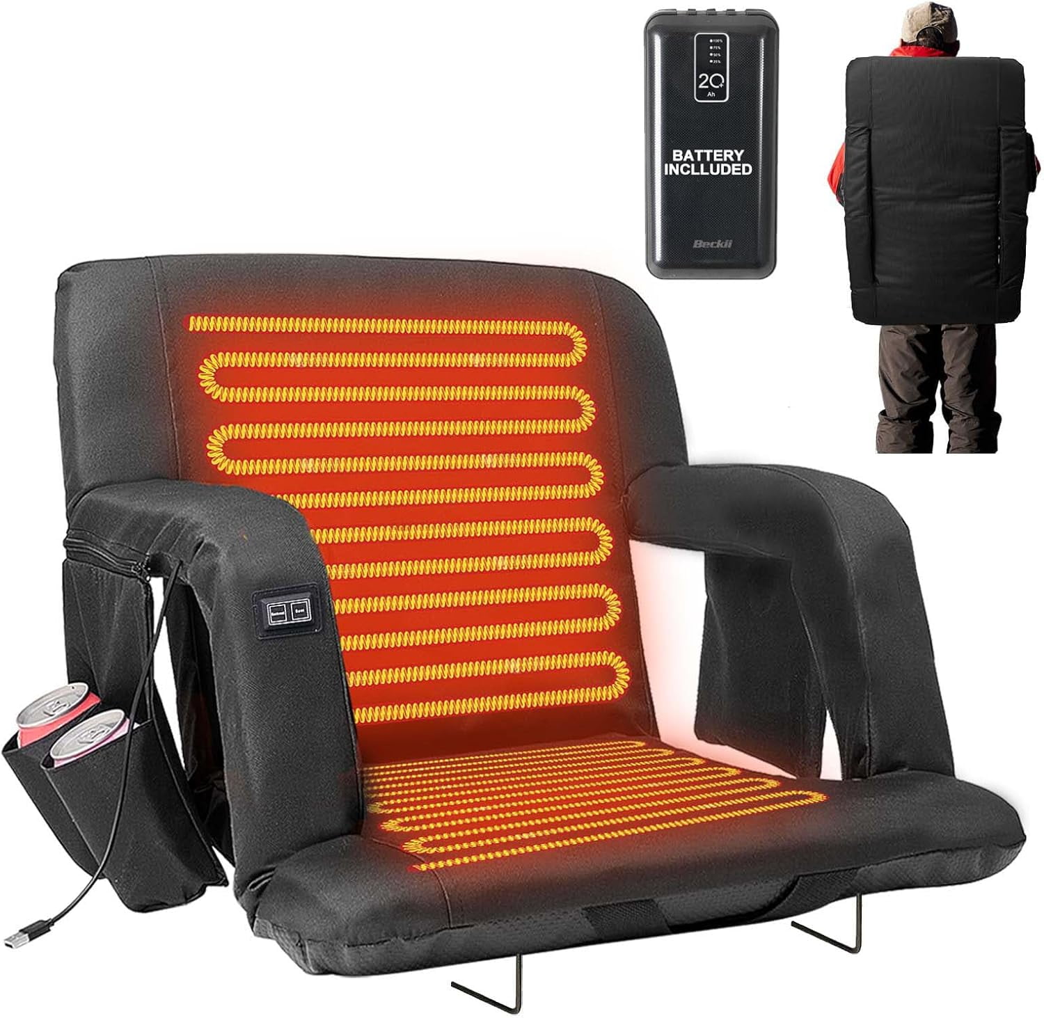 Lilypelle Heated Stadium Seats for Bleachers with Back Support ...