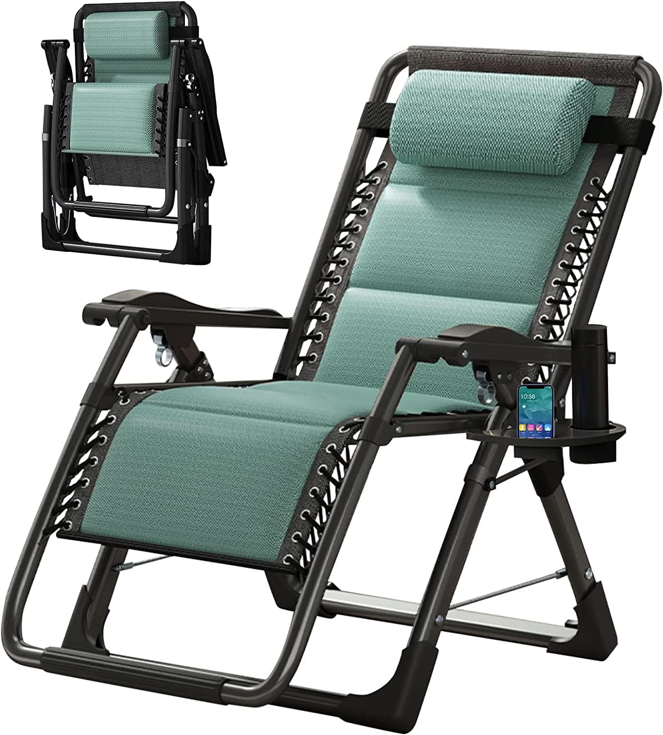 Lilypelle Ice Silk Zero Gravity Chair, Folding Portable Padded ...