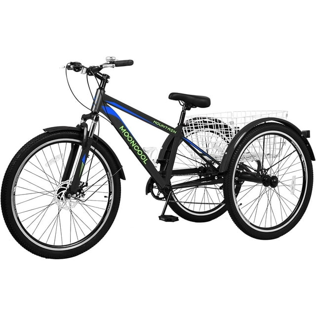 Lilypelle 7 Speed Mountain Tricycle for Adults, Three Wheel Bike with ...