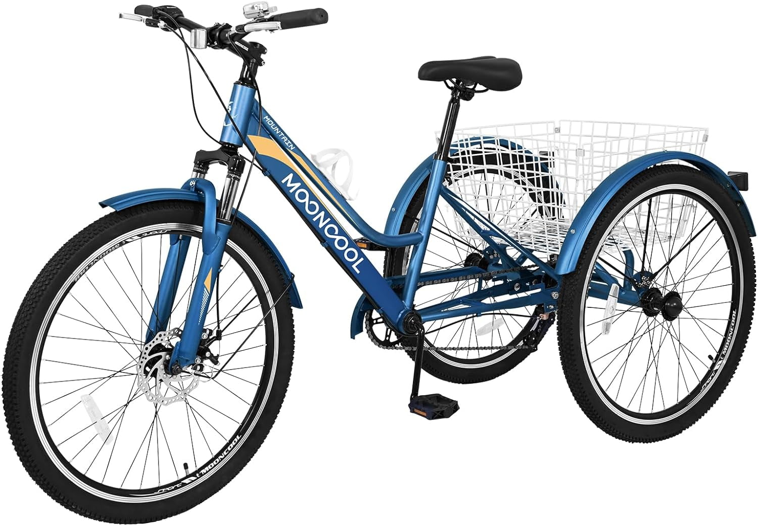 Lilypelle Big Wheel Tricycle for Seniors, 7 Speed MTB with Disc Brake ...