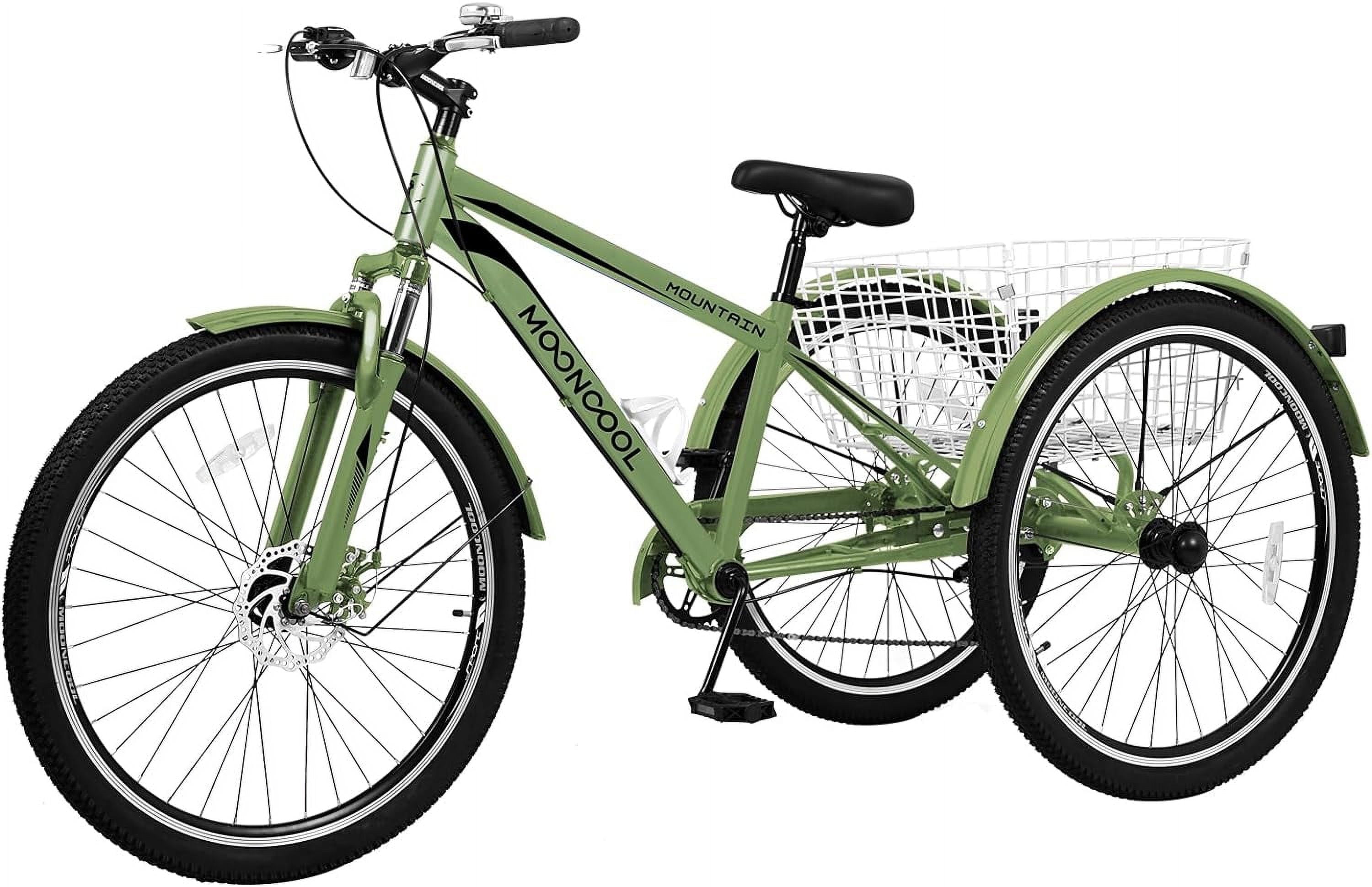 Lilypelle Mountain Tricycle for Adults, MTB 7 Speed Three Wheel Bike ...