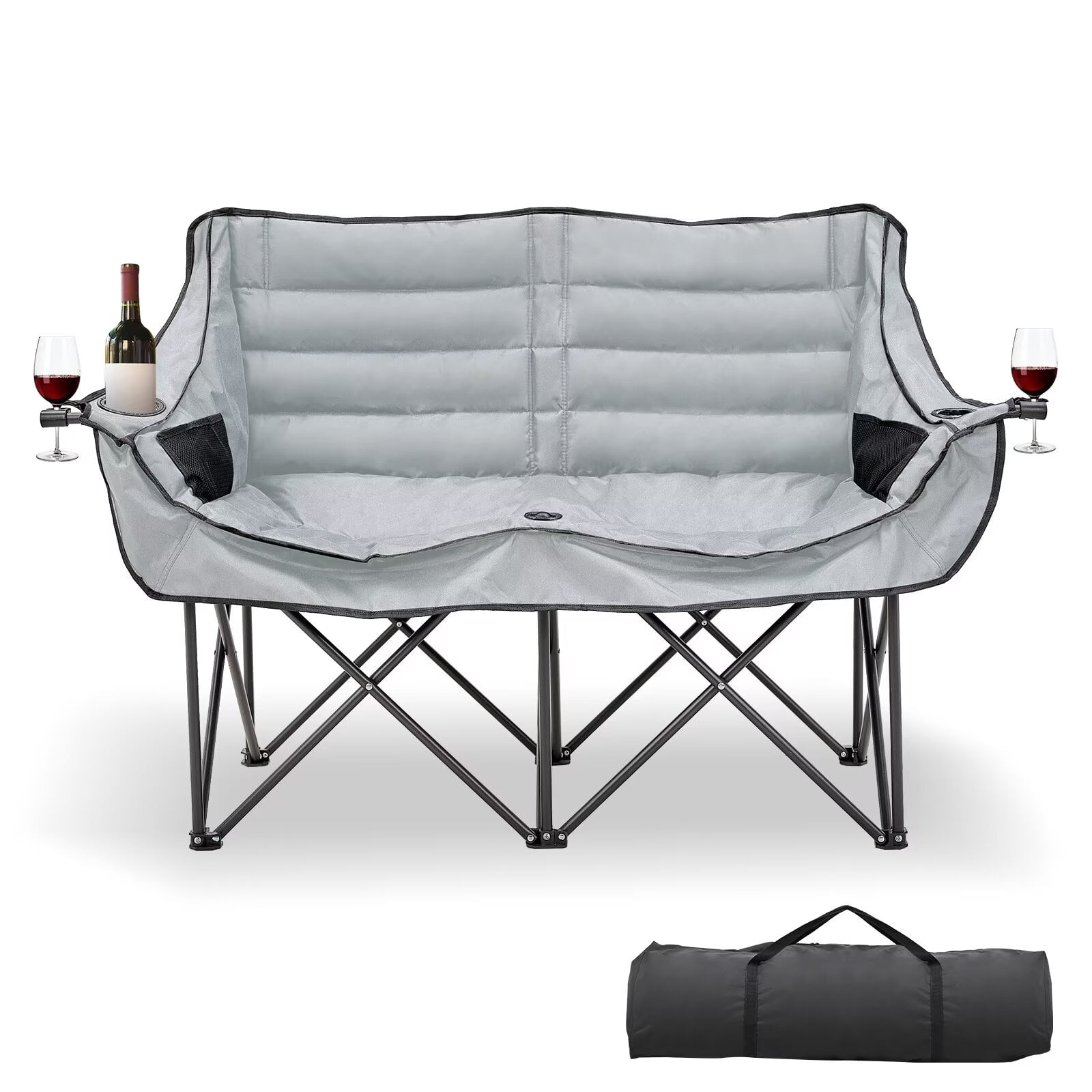 Lilypelle Oversized Double Camping Chair, Folding 2 Person Camping ...
