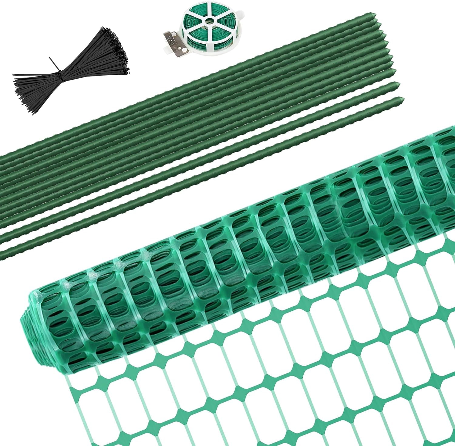 Lilypelle Plastic Garden Fence Roll, 40in x 100ft Snow Fence with 30 ...