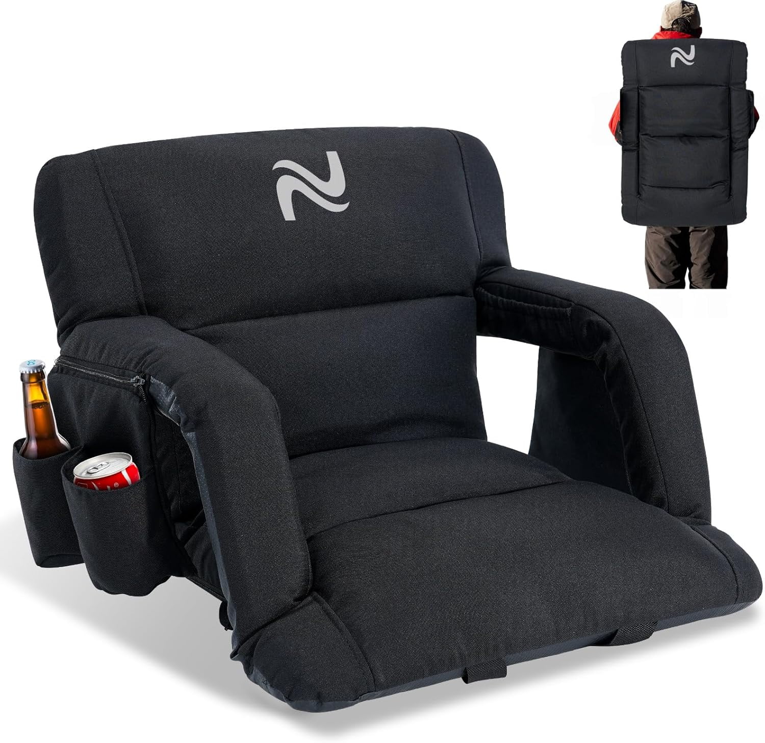 LILYPELLE Wide Stadium Seats with Back Support, Thick Bleacher Chairs ...