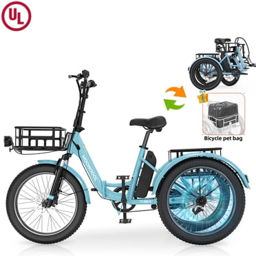 MOONCOOL 20'' Folding 3 Wheel Electric Tricycle for Adults, Foldable ...