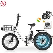MOONCOOL 20'' Folding 3 Wheel Electric Tricycle for Adults, Foldable 750W 48V Motorized Electric ...