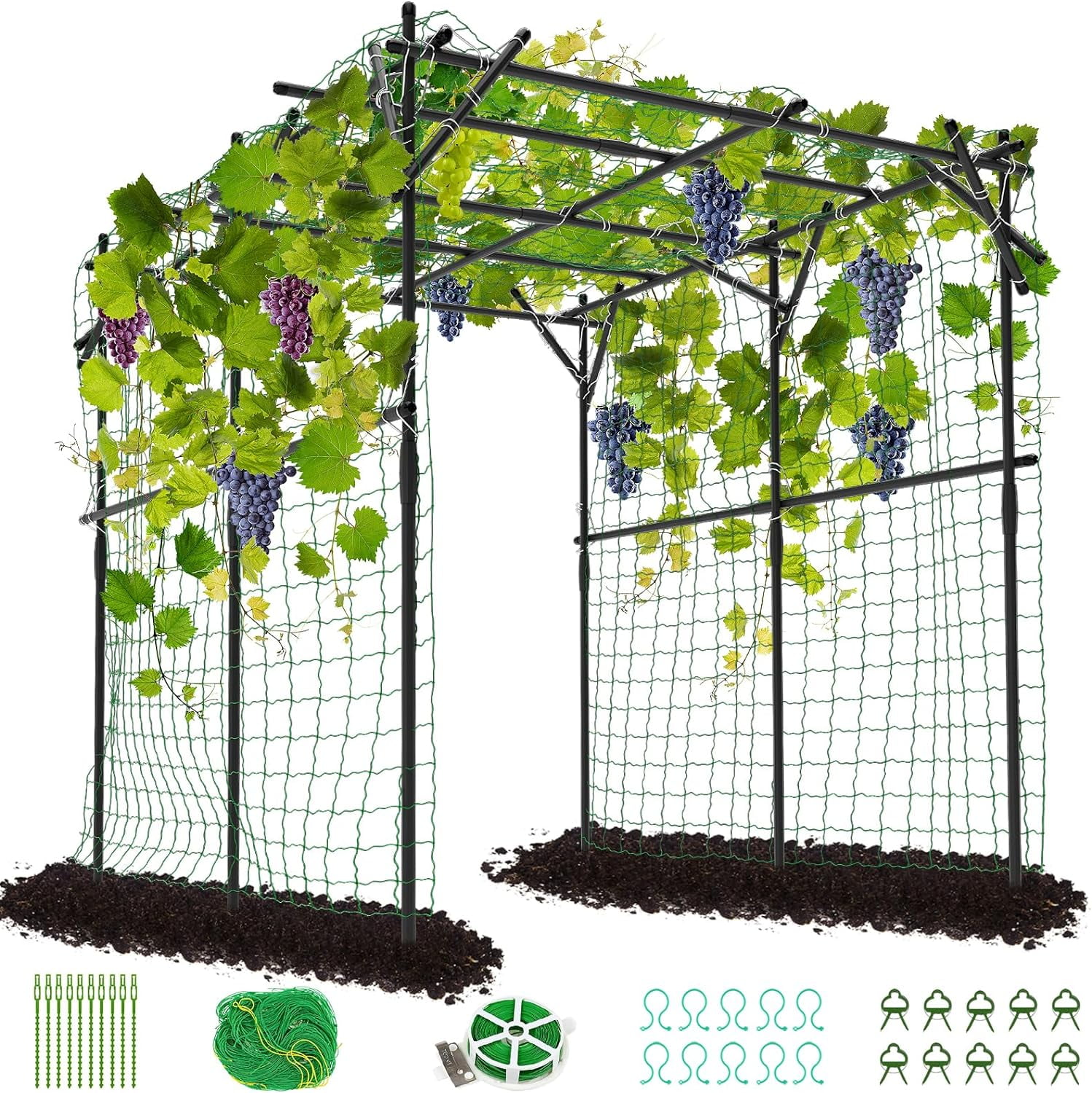 Lilypelle Tall Garden Arch Trellis, 79'' Extra Large with Climber ...