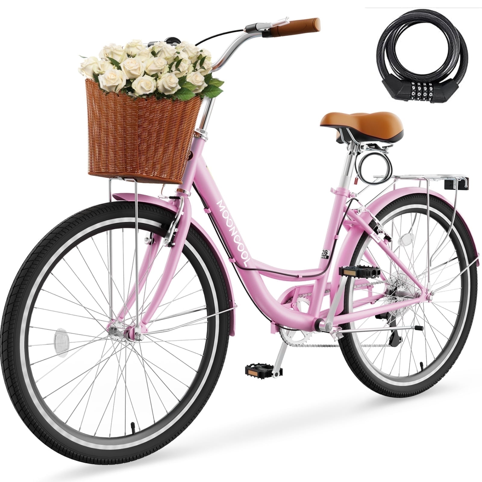 Lilypelle 24/26inch City Cruiser Bicycle for Women, 7 Speed Step ...