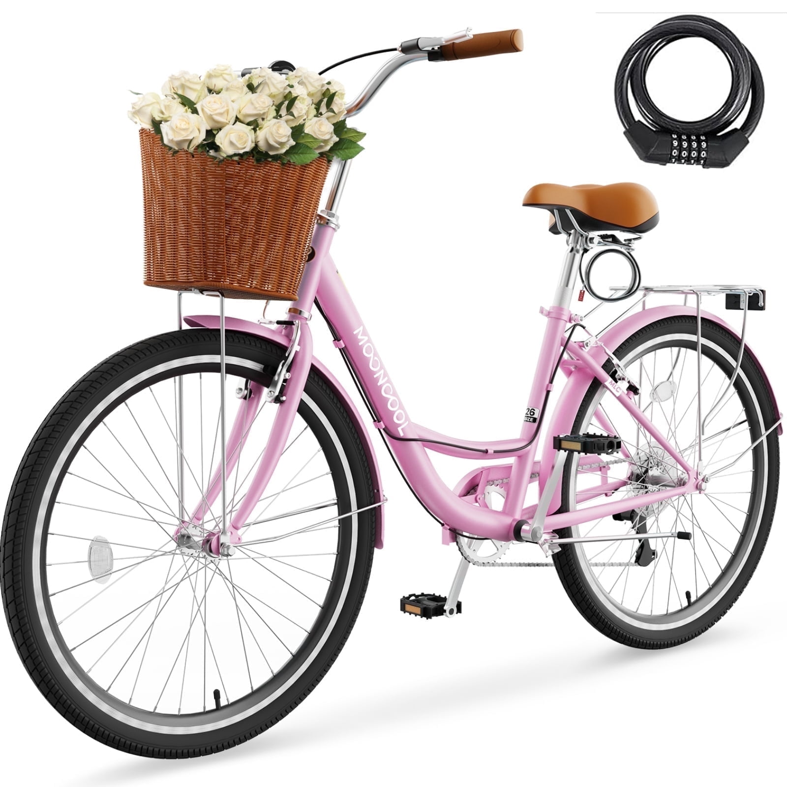 Lilypelle 24/26inch City Cruiser Bicycle for Women, 7 Speed Step ...